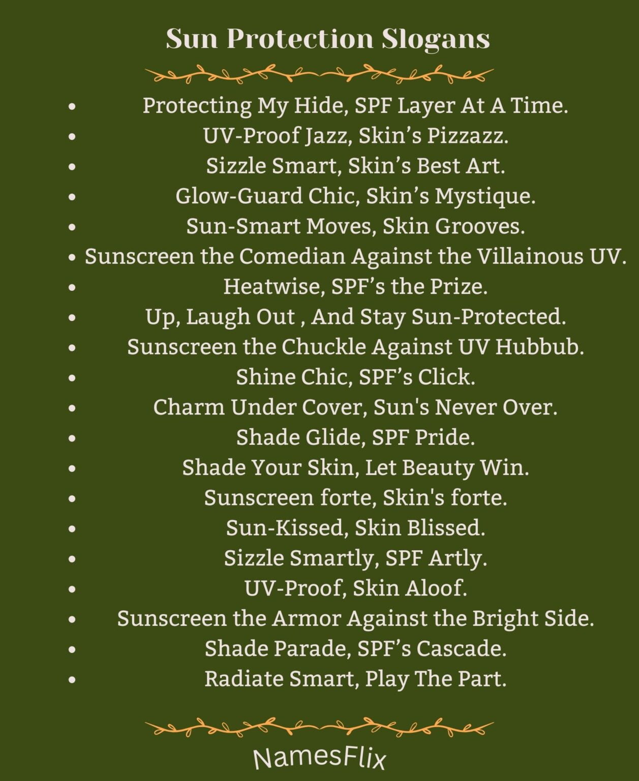 645+ Catchy Sun Protection Slogans, Sayings and Taglines Ideas