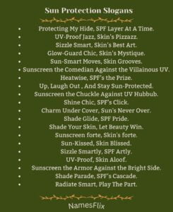645+ Catchy Sun Protection Slogans, Sayings and Taglines Ideas