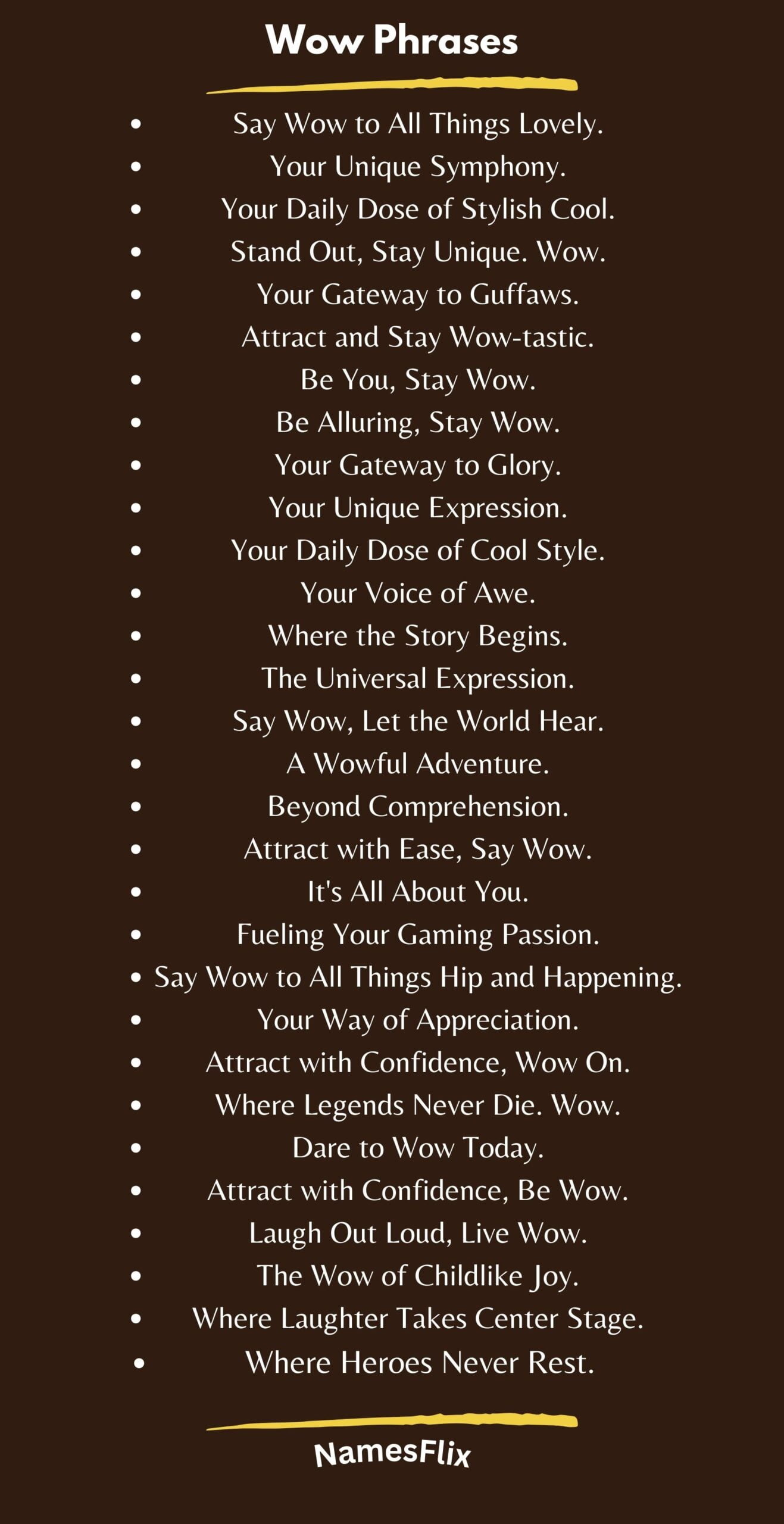 655+ Best Wow Slogans, Sayings & Taglines Suggestions