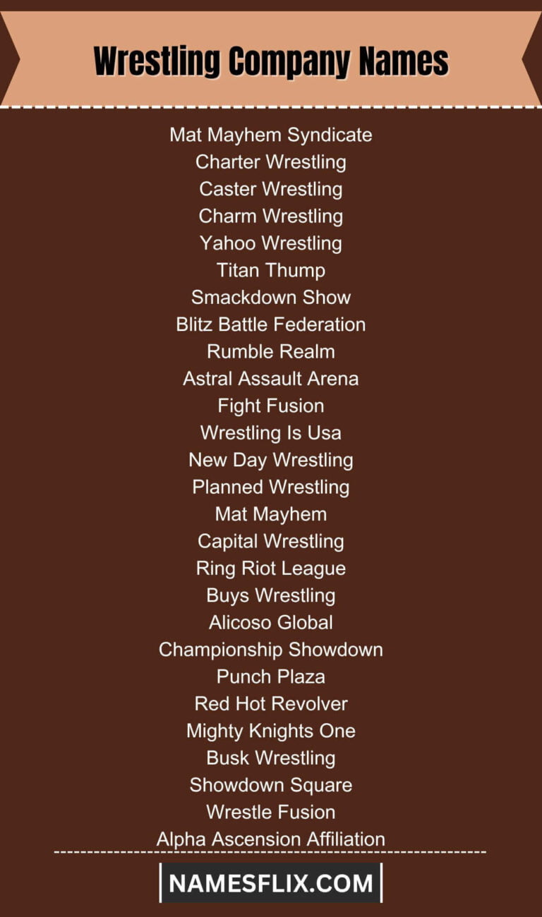 950+ Wrestling Company Names Ideas for Uniting Fans Worldwide