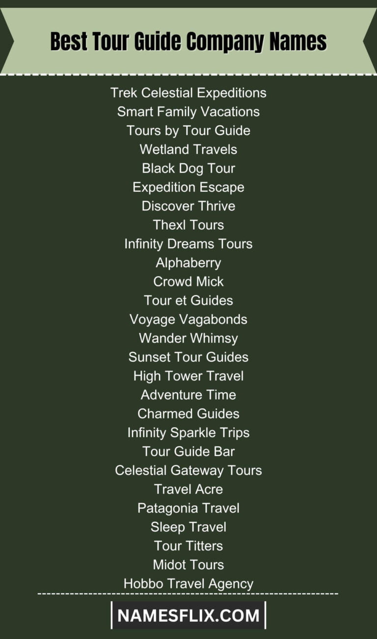 750+ Best Ever Tour Guide Company Names Ideas