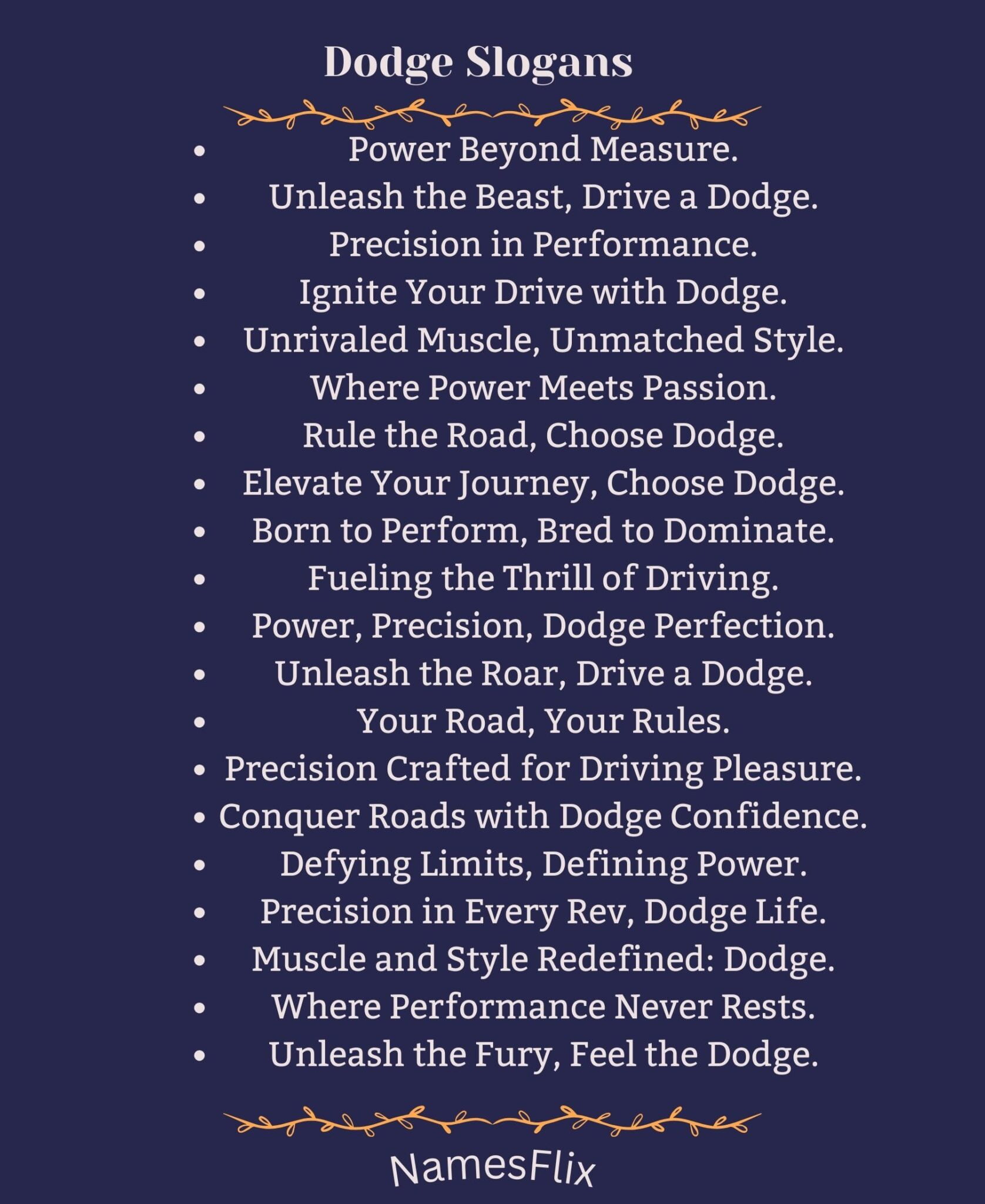 540+ Cool Dodge Slogans, Sayings and Taglines Ideas