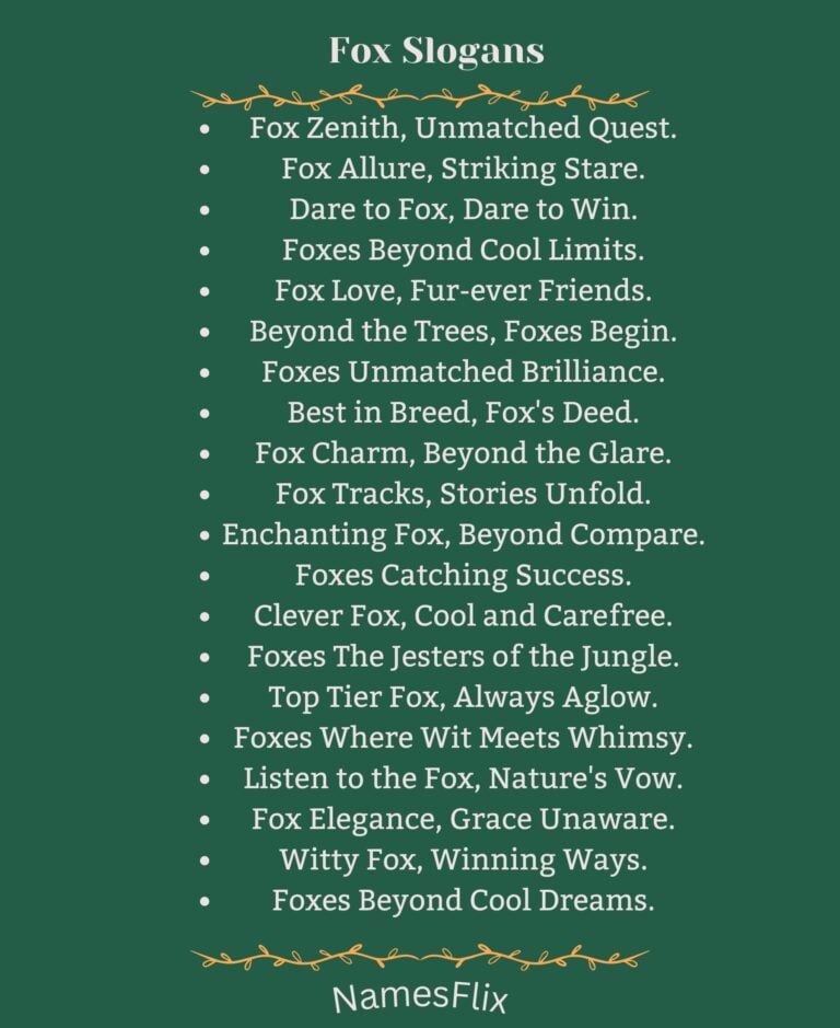 550+ Catchy Fox Slogans, Sayings and Taglines Ideas