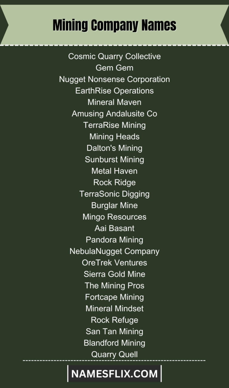 850+ Mining Company Names Ideas to Excavate Success