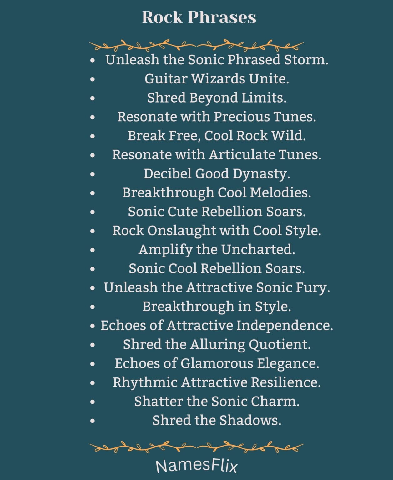 725+ Catchy Rock Slogans, Sayings and Taglines Ideas