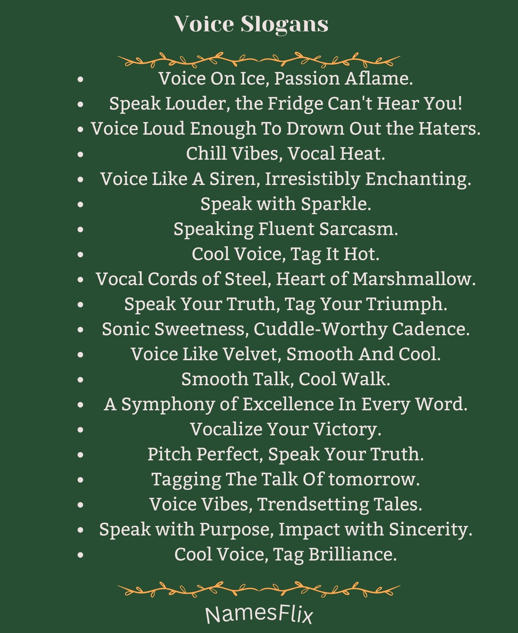 565+ Best Voice Slogans, Sayings and Taglines Ideas